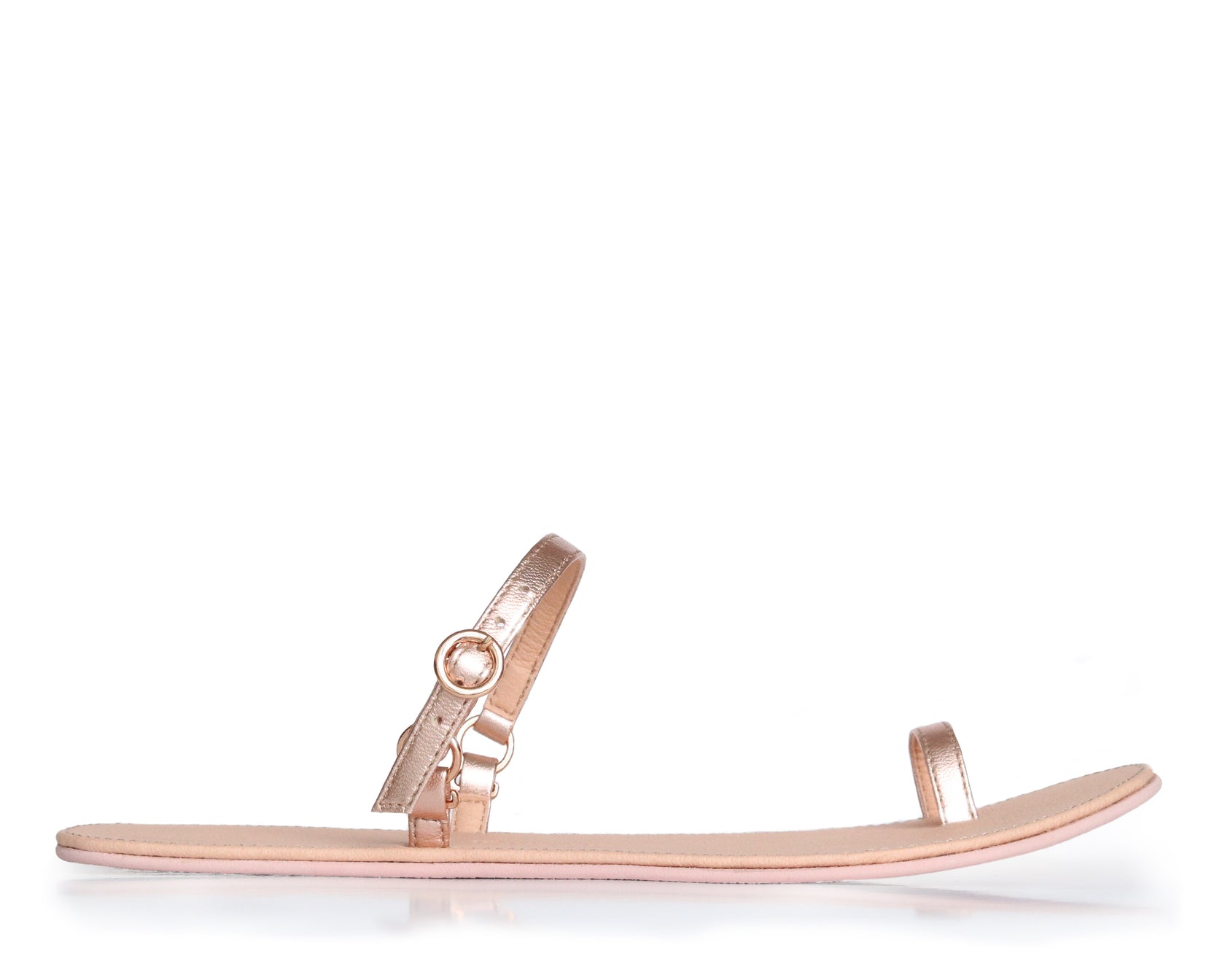 HIGH FEELS »Rosegold Rush« – Flat Barefoot Dress Sandals